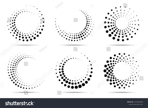 Halftone Circular Dotted Frames Set Circle Stock Vector Royalty Free 1402356056 Shutterstock