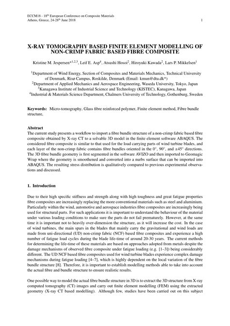 Pdf X Ray Tomography Based Finite Element Modelling Of Non Crimp