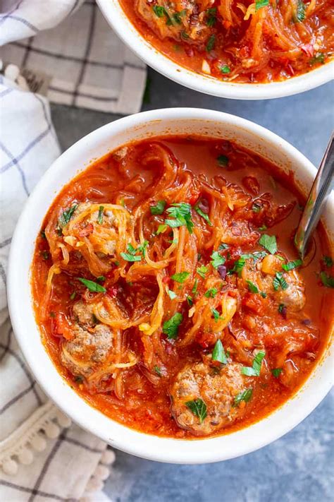Paleo Spaghetti And Meatball Soup Whole30