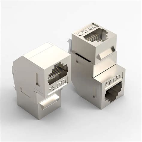 Rj45 Coupler 10g Cat6a 90 Degree Angled Shielded Rj 45 Female Splitter