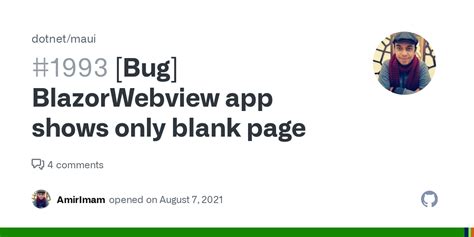 Bug BlazorWebview App Shows Only Blank Page Issue 1993 Dotnet