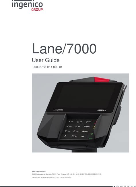 Ingenico L7000CL Lane 7000 Signature Capture Payment Terminal User
