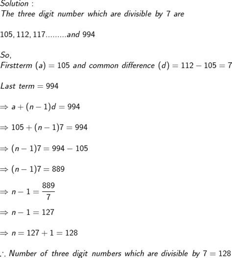 How Many Three Digit Numbers Are Divisible By 7 Arithmetic