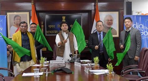 Minister Of Civil Aviation Jyotiraditya M Scindia Flags Off Flight From