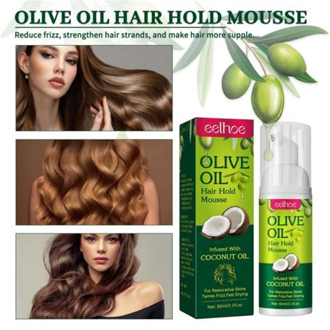 Jual Eelhoe Olive Oil Hair Hold Mousse Curly Styling Mousse Long Lasting Hydrating Natural Curl