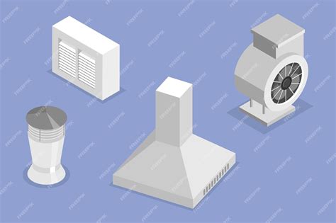 Premium Vector 3d Isometric Flat Vector Set Of Air Duct System Items