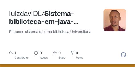 Github Luizdavidlsistema Biblioteca Em Java Console Pequeno Sistema De Uma Biblioteca