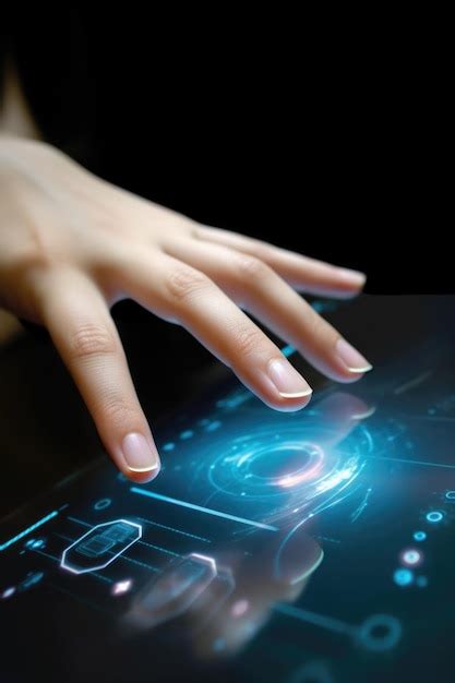 Premium Ai Image Closeup Of A Hand Using A Digital Interface