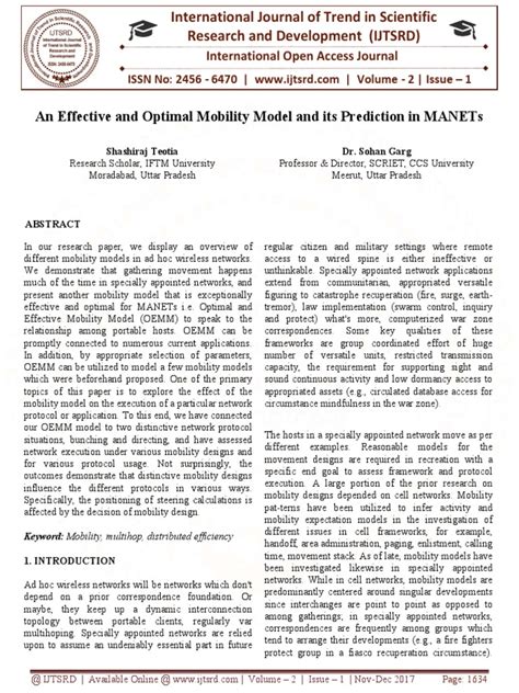 An Effective And Optimal Mobility Model And Its Prediction In Manets