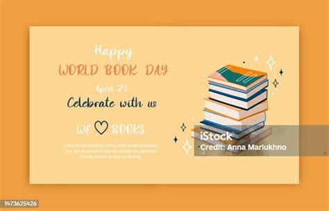 세계 책의 날에 대 한 배너 템플릿입니다 평면 디자인 스타일로 읽을 책 더미 0명에 대한 스톡 벡터 아트 및 기타 이미지 0명 World Book Day 공부
