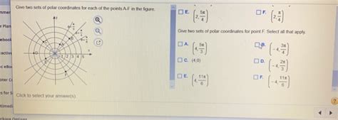solved give two sets of polar coordinates for each of the