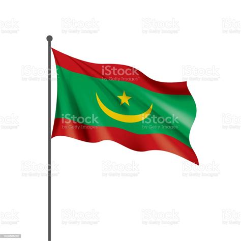 모리타니 플래그 흰색 배경 벡터 일러스트 레이 션 0명에 대한 스톡 벡터 아트 및 기타 이미지 0명 3차원 형태 국기 Istock