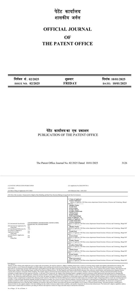 Framework For Adaptive Data Modeling And Real Time Decision Making In