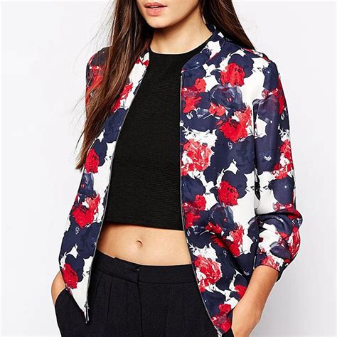 Autumn Spring Fashion Womens Floral Printed Pattern Slim Long Sleeve