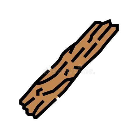 Plank Wood Timber Color Icon Vector Illustration Stock Vector