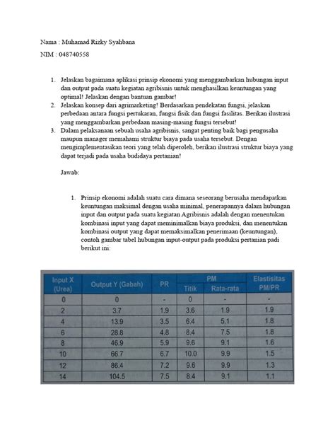 Tugas 2 Dasar Dasar Agribisnis Pdf Teknologi And Rekayasa
