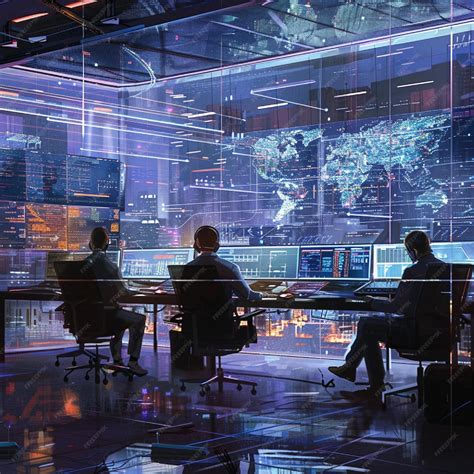 A Team Working In A Security Operations Center Soc Premium Ai
