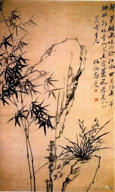 清 郑板桥 兰竹石作品欣赏墨竹