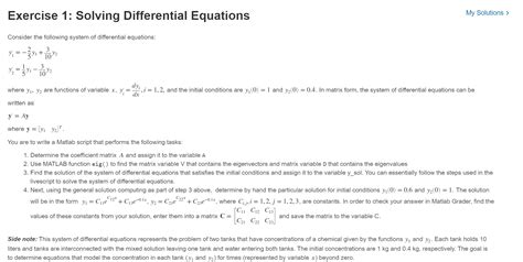 Solved Exercise 1 Solving Differential Equations My