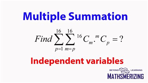 Multiple Summation Dependent Variables Se 4 Find Double Summation 16cmmcp Youtube