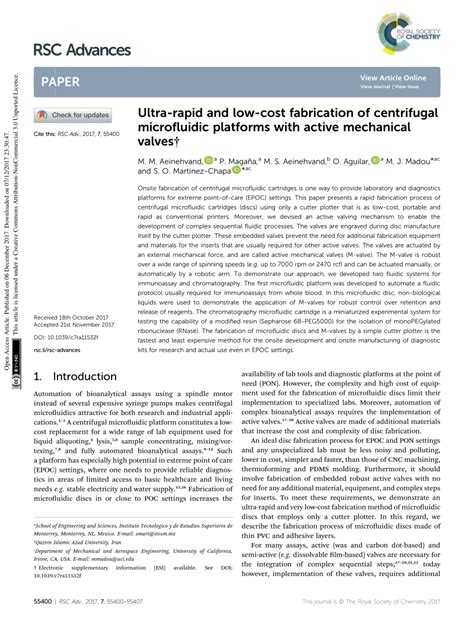 Pdf Ultra Rapid And Low Cost Fabrication Of Centrifugal Microfluidic Platforms With Active