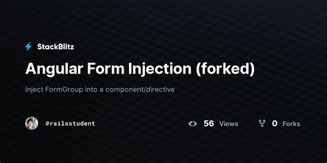 Angular Form Injection Forked Stackblitz
