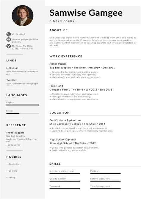 Picker Packer Resume Examples Best Cv Templates And Tips