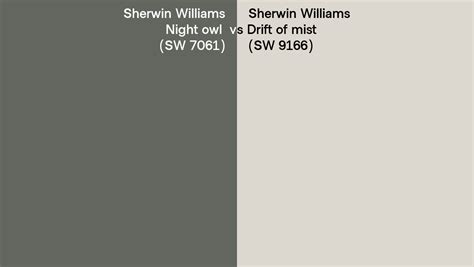 Sherwin Williams Night Owl Vs Drift Of Mist Side By Side Comparison