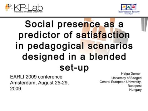 Dorner Helga Social Presence As A Predictor Of Satisfaction In