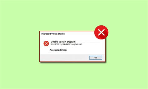 Fix Unable To Start Program Visual Studio Access Is Denied Techcult