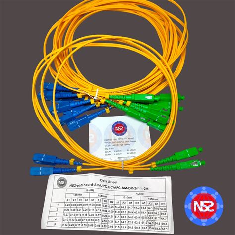 Jual Patchcord 2m 2mm Sc Upc Sc Apc Duplex G657A1 High Quality Patch Cord 2 Meter Sc Upc To Sc