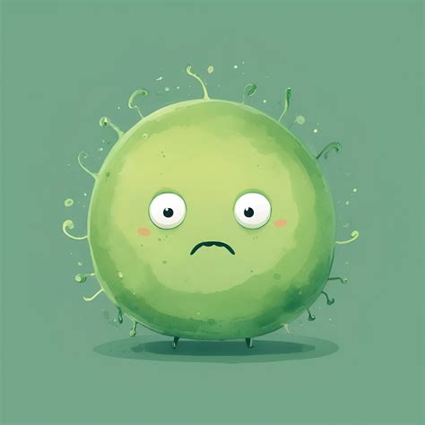 Cute Green Microbe Illustration Free Download Ai Scribbles