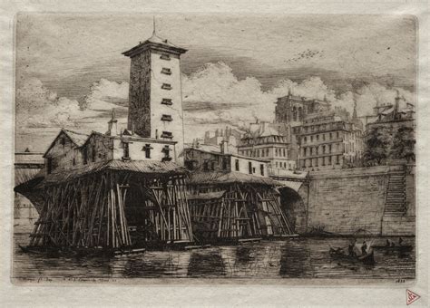 Etchings Of Paris The Notre Dame Pump By Charles Meryon
