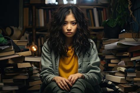Premium Ai Image Asian Women With Stress She Kept Herself Alone In