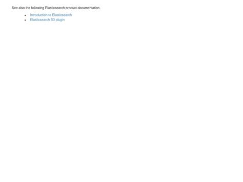 Elasticsearch Documentation Dell Ecs Backing Up Elasticsearch