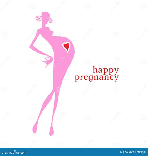 Vector Illustration Of Pregnant Female Silhouettes Stock Vector