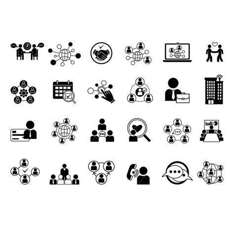 Premium Vector Black Set Of Networking Icons