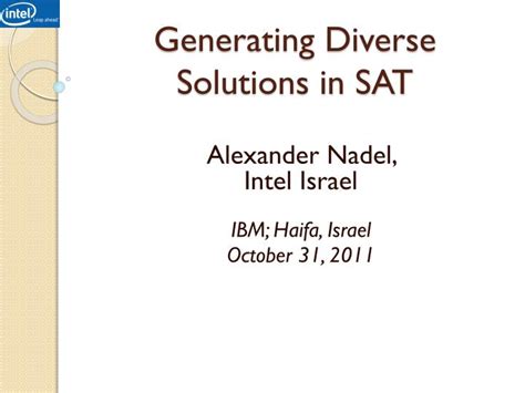 Ppt Generating Diverse Solutions In Sat Powerpoint Presentation Free