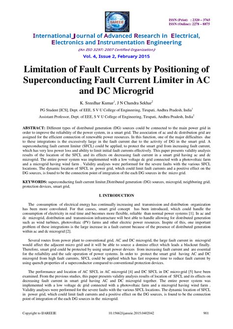 Pdf Limitation Of Fault Currents By Positioning Of Superconducting