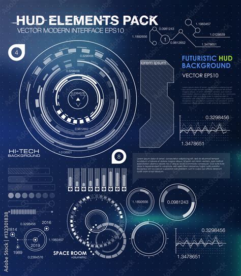 Ui Hud Infographic Interface Web Elements Futuristic Space Thin Hud