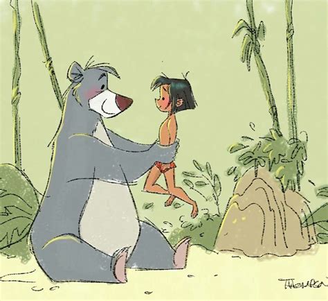 Baloo Y Mowglie Disney Sketches Jungle Book Disney Disney Artwork