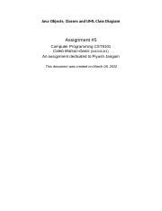 Objects Classes Assignment Docx Java Objects Classes And Uml Class