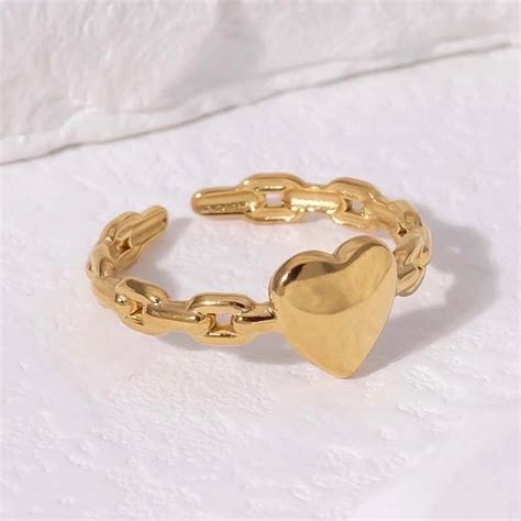 Casual Simple Style Heart Shape Stainless Steel Plating 18k Gold Plate