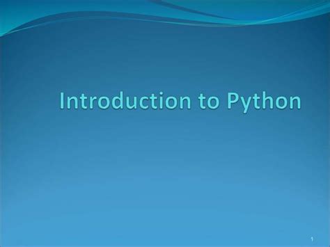 Presentation Intro To Python Ppt