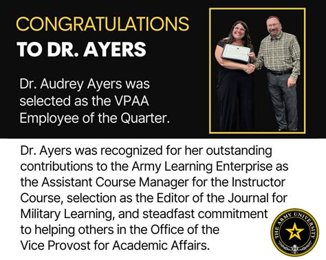Army University Congratulations To Dr Audrey Ayers From Facebook