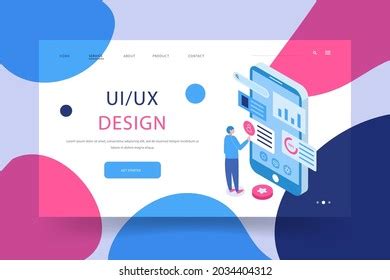 Isometric Ui Ux Landing Page Photos And Images Pictures Shutterstock