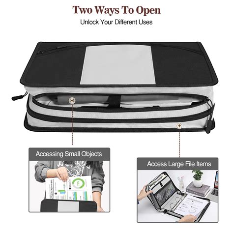 Moko Zipper Binder 3 Inch 3 Ring Binder 600 Sheet Capacity Multi Poc