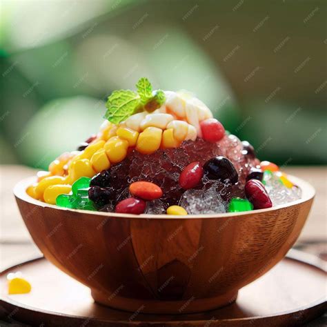 Premium Ai Image Delicious Air Batu Campur On A Table
