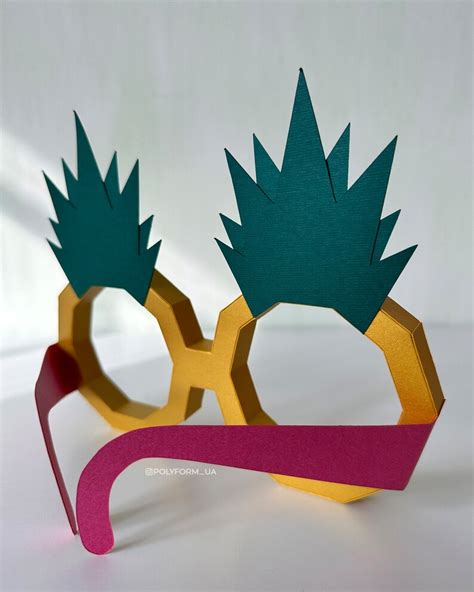 Glasses 2 Diy Pineapple Summer Sunglasses Mask Low Poly Papercraft Pdf