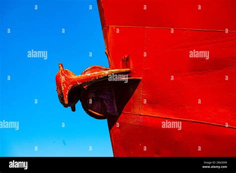 Abstract Image Of The Protruding Anchor On A Boat In Steveston Harbour